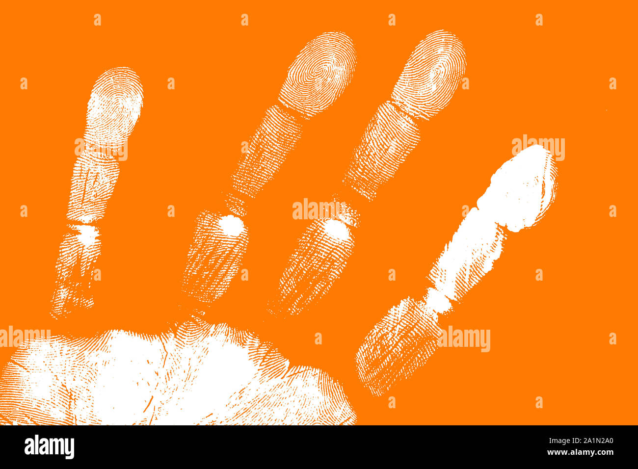 Imprint of a Human Hand with unique details Stock Photo - Alamy