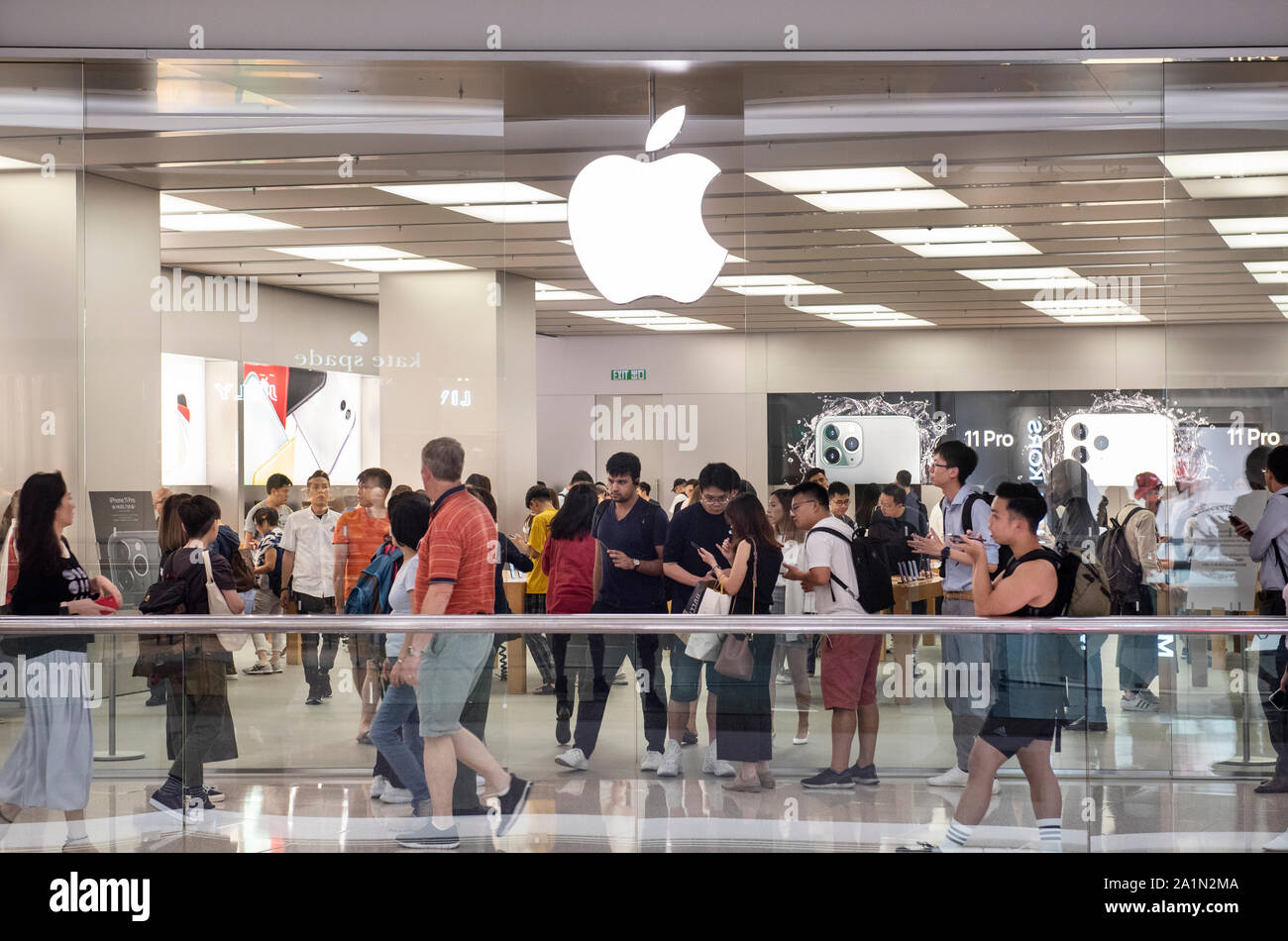 American multinational technology company Apple store seen in Hong Kong ...