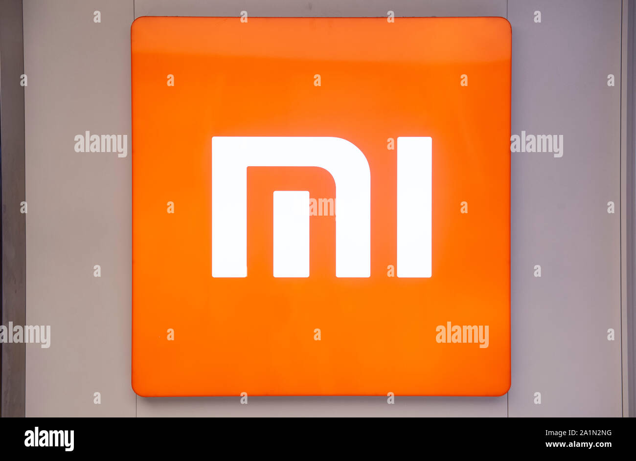 Chinese multinational technology and electronics brand Xiaomi logo seen ...