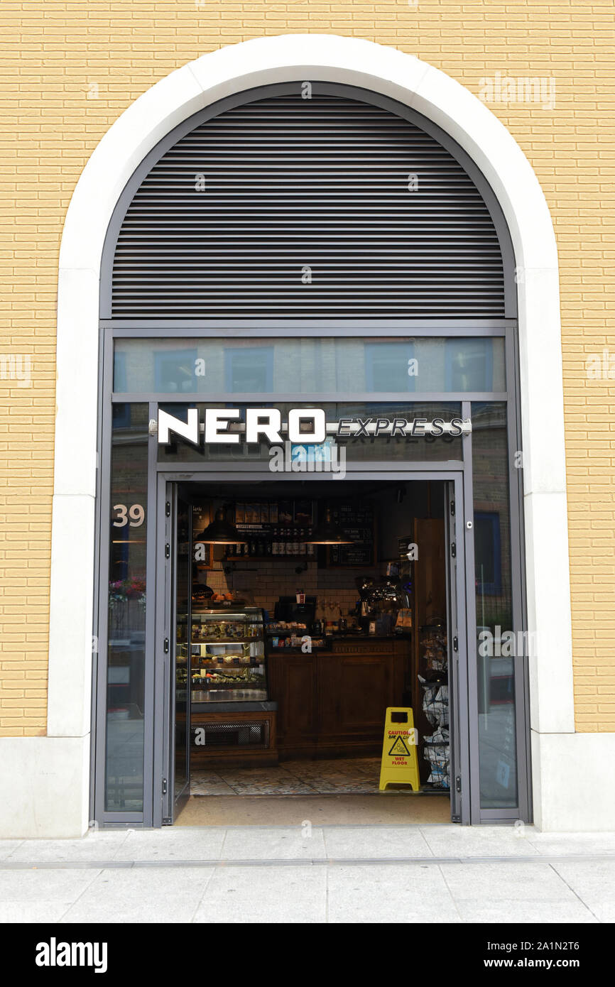 Caffe Nero coffee shop and logo seen in London Bridge Train station ...