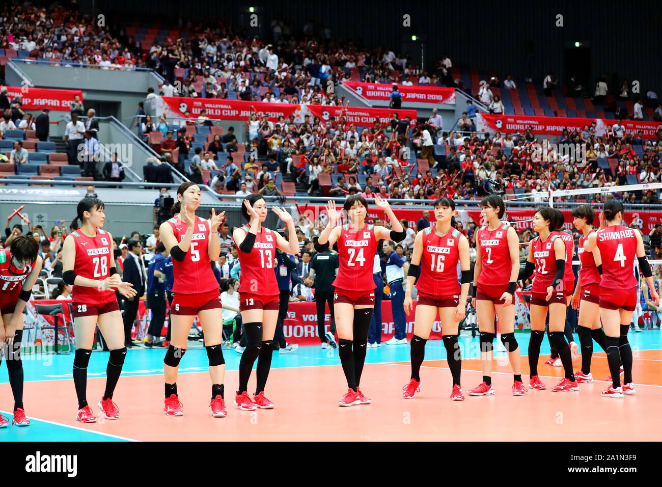 Osaka, Japan. 27th Sep, 2019. Japan Women's team group (JPN) Volleyball ...