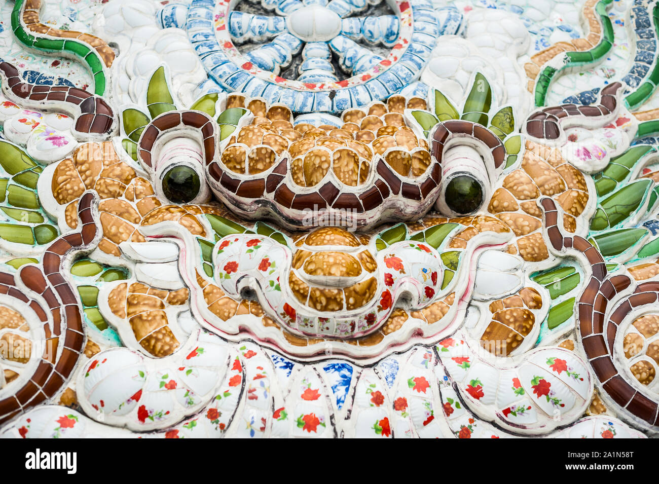 The texture of a wall in Buddhist temple in Asia ceramic tile Stock ...