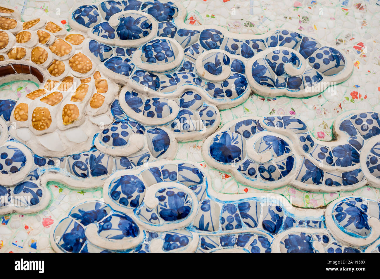 The texture of a wall in Buddhist temple in Asia ceramic tile Stock ...