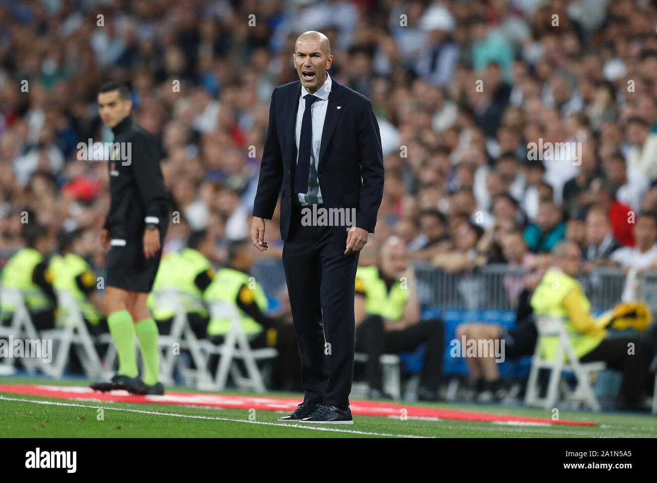 Madrid, Spain. 25th Sep, 2019. Zinedine Zidane (Real) Football/Soccer ...