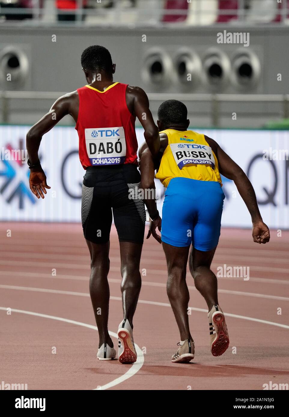 Braima Suncar DABO (GBS) is a support for Jonathan BUSBY (ARU) in ...