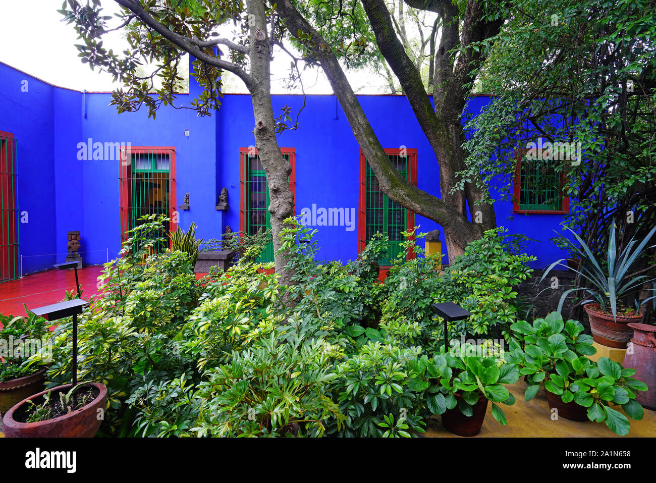MEXICO CITY, MEXICO- 9 SEP 2017- View of the landmark Blue House (Casa ...