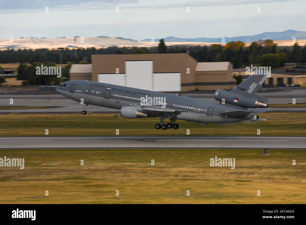 A Royal Netherlands Air Force KDC-10 takes off during Exercise Mobility ...
