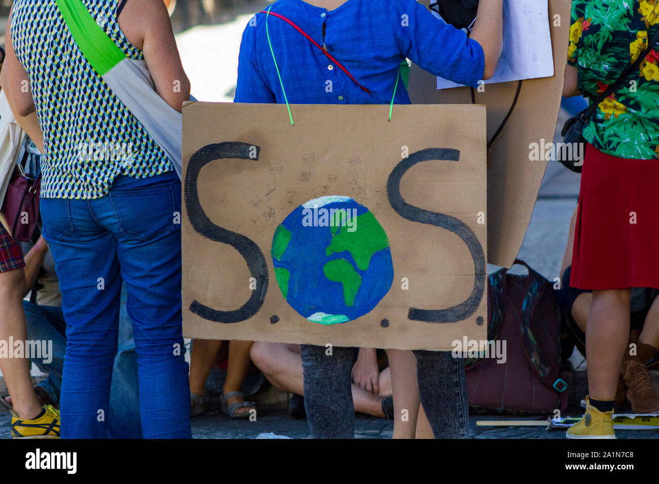 Climate change protest sign Stock Photo - Alamy
