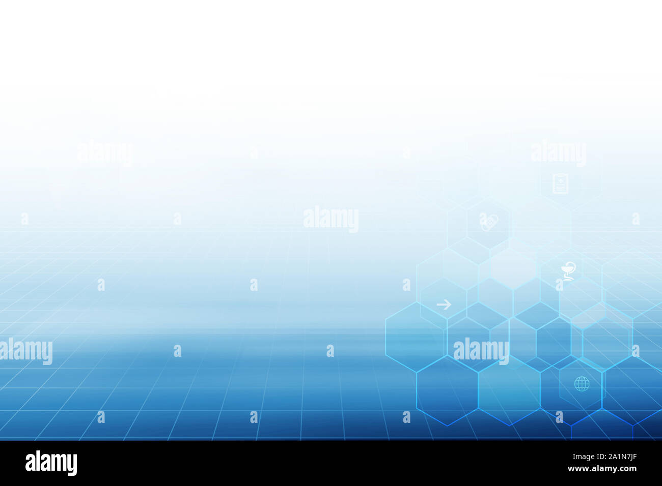 Medical abstract background with hexagonal shapes and health symbols ...