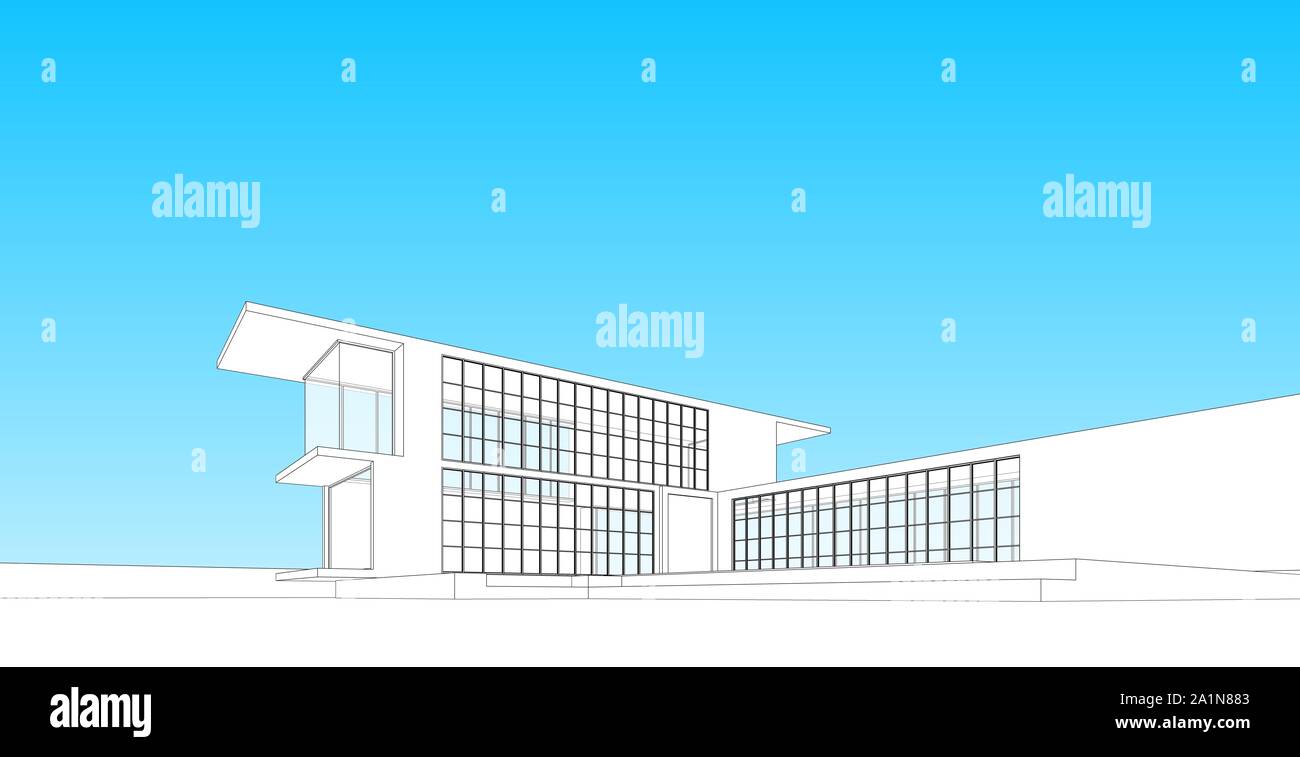 Modern architecture wireframe. Concept of urban wireframe. Wireframe ...
