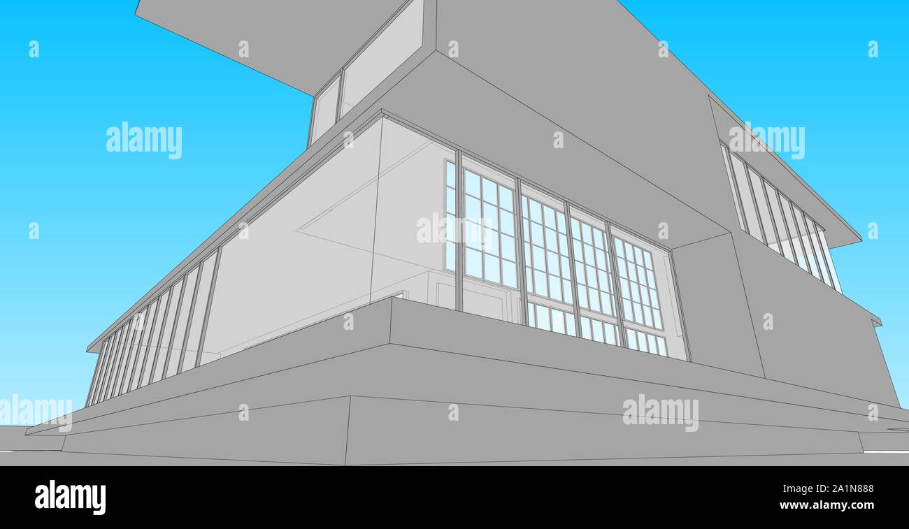 Modern architecture wireframe. Concept of urban wireframe. Wireframe ...