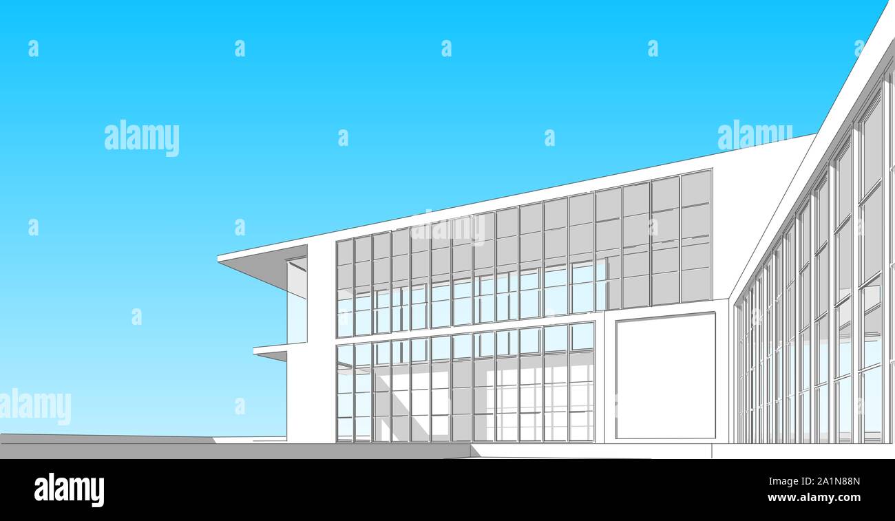 Modern architecture wireframe. Concept of urban wireframe. Wireframe ...