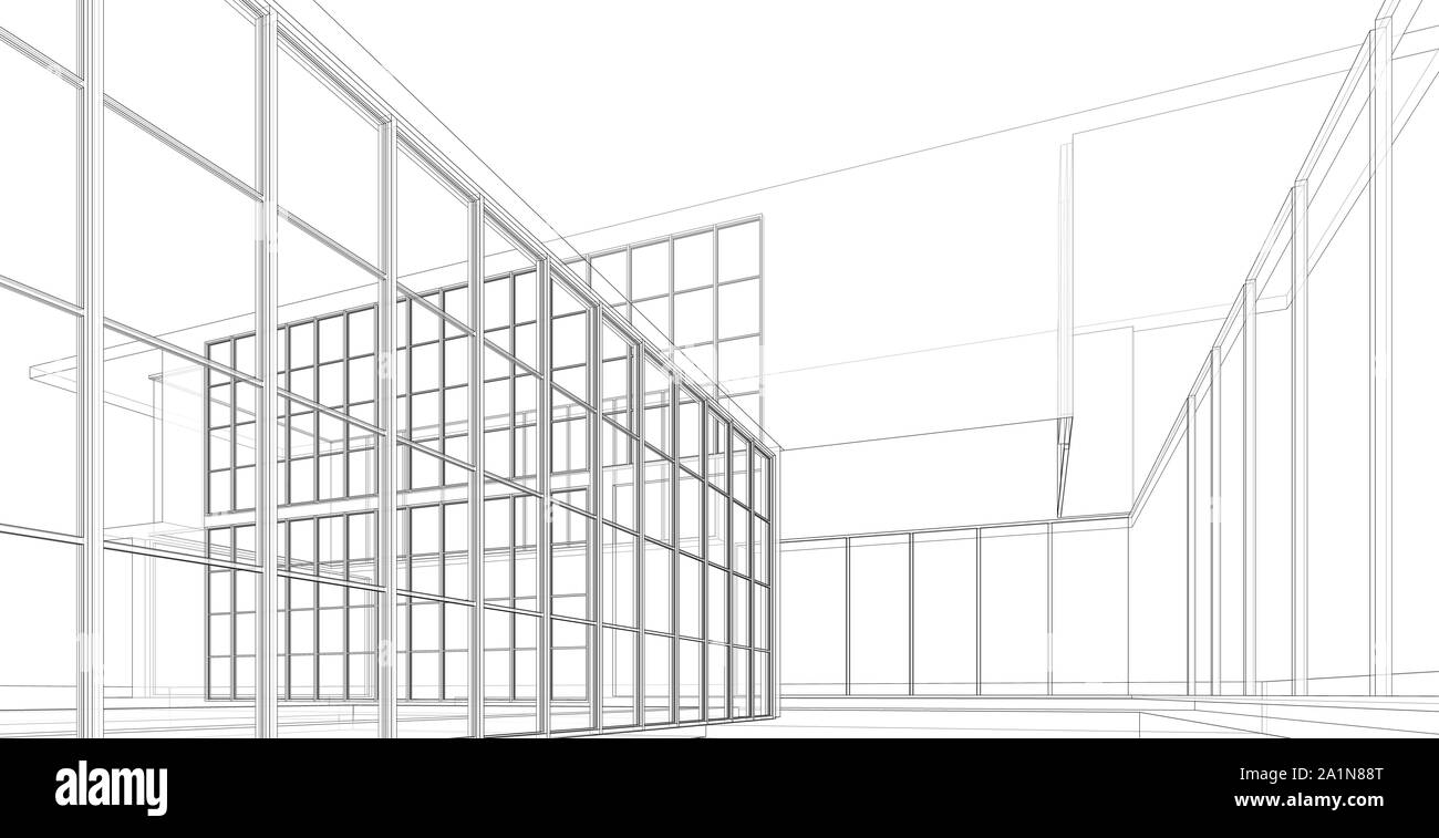 Modern architecture wireframe. Concept of urban wireframe. Wireframe ...