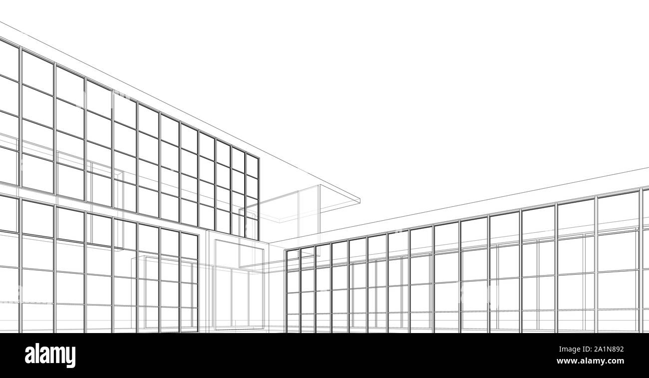 Modern architecture wireframe. Concept of urban wireframe. Wireframe ...