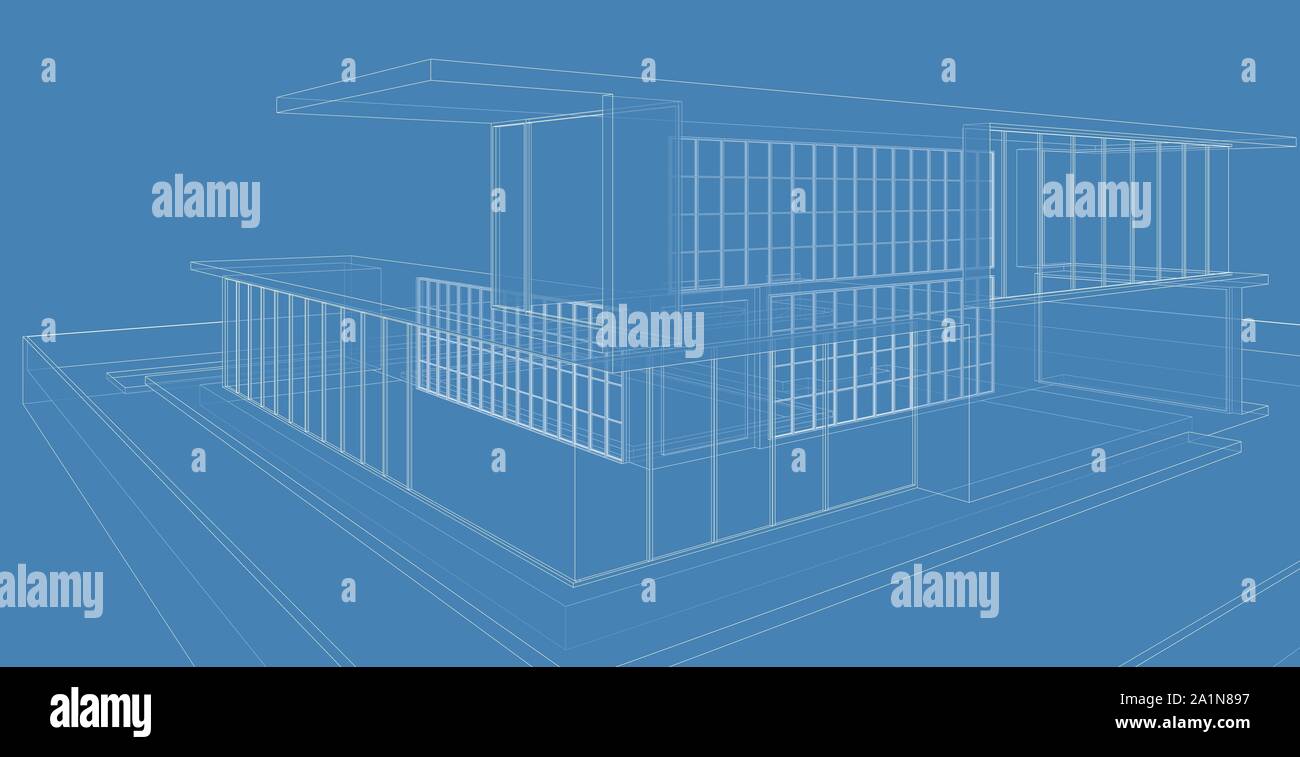 Modern architecture wireframe. Concept of urban wireframe. Wireframe ...