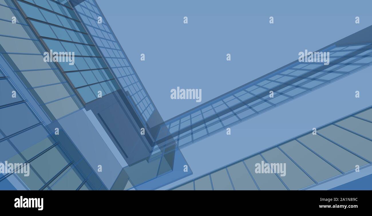 Modern architecture wireframe. Concept of urban wireframe. Wireframe ...