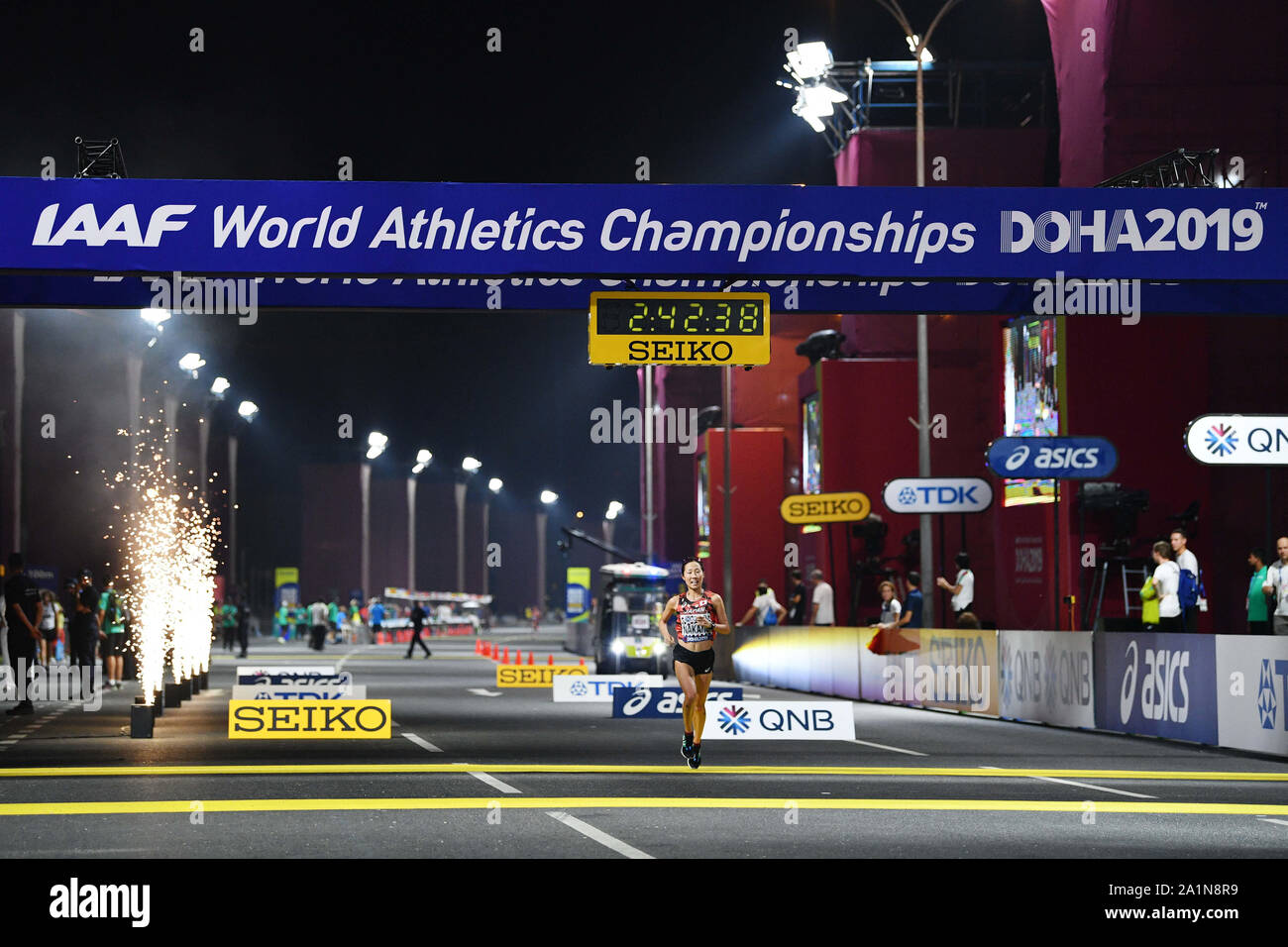 Doha, Qatar. Credit: MATSUO. 28th Sep, 2019. Madoka Nakano (JPN ...