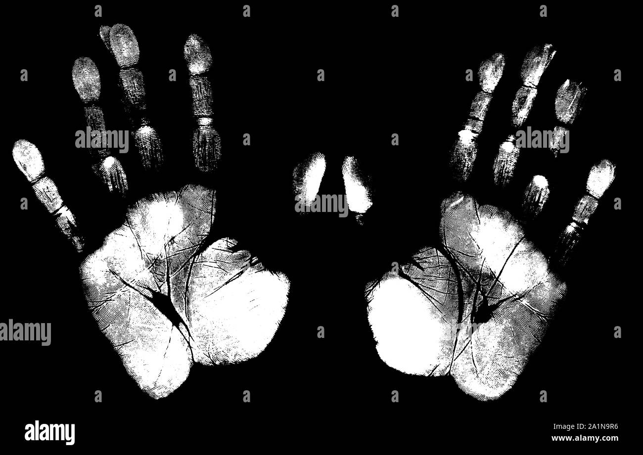 Imprint of a Human Hand with unique details Stock Photo - Alamy