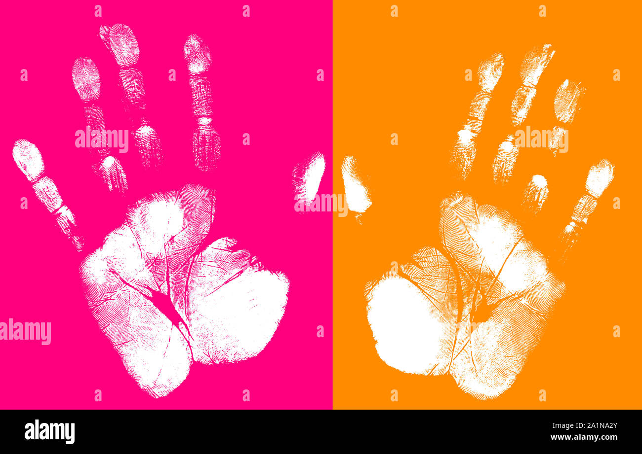 Imprint of a Human Hand with unique details Stock Photo - Alamy