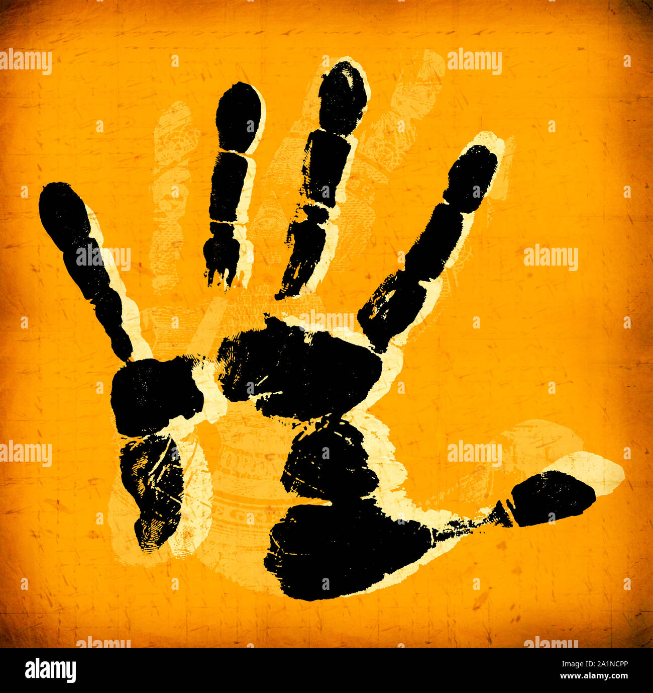 Imprint of a Human Hand with unique details Stock Photo - Alamy