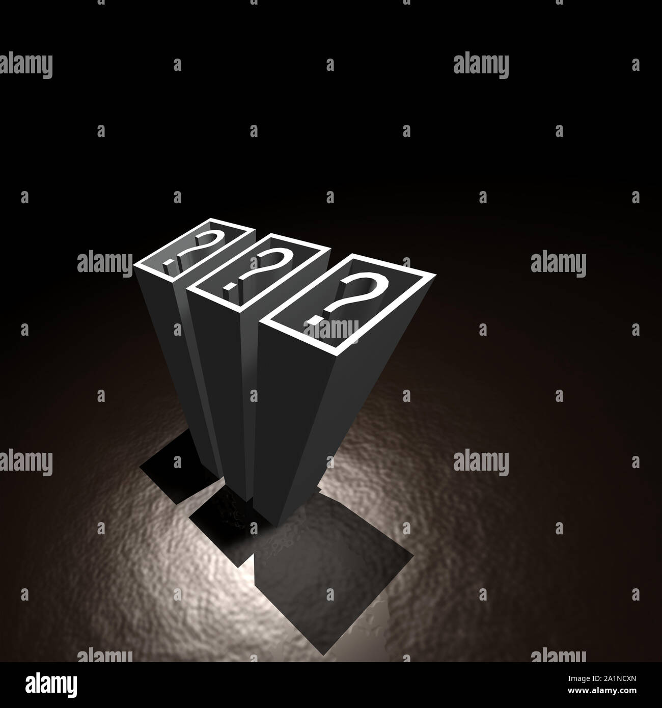 3d question marks icons - computer generated Stock Photo - Alamy