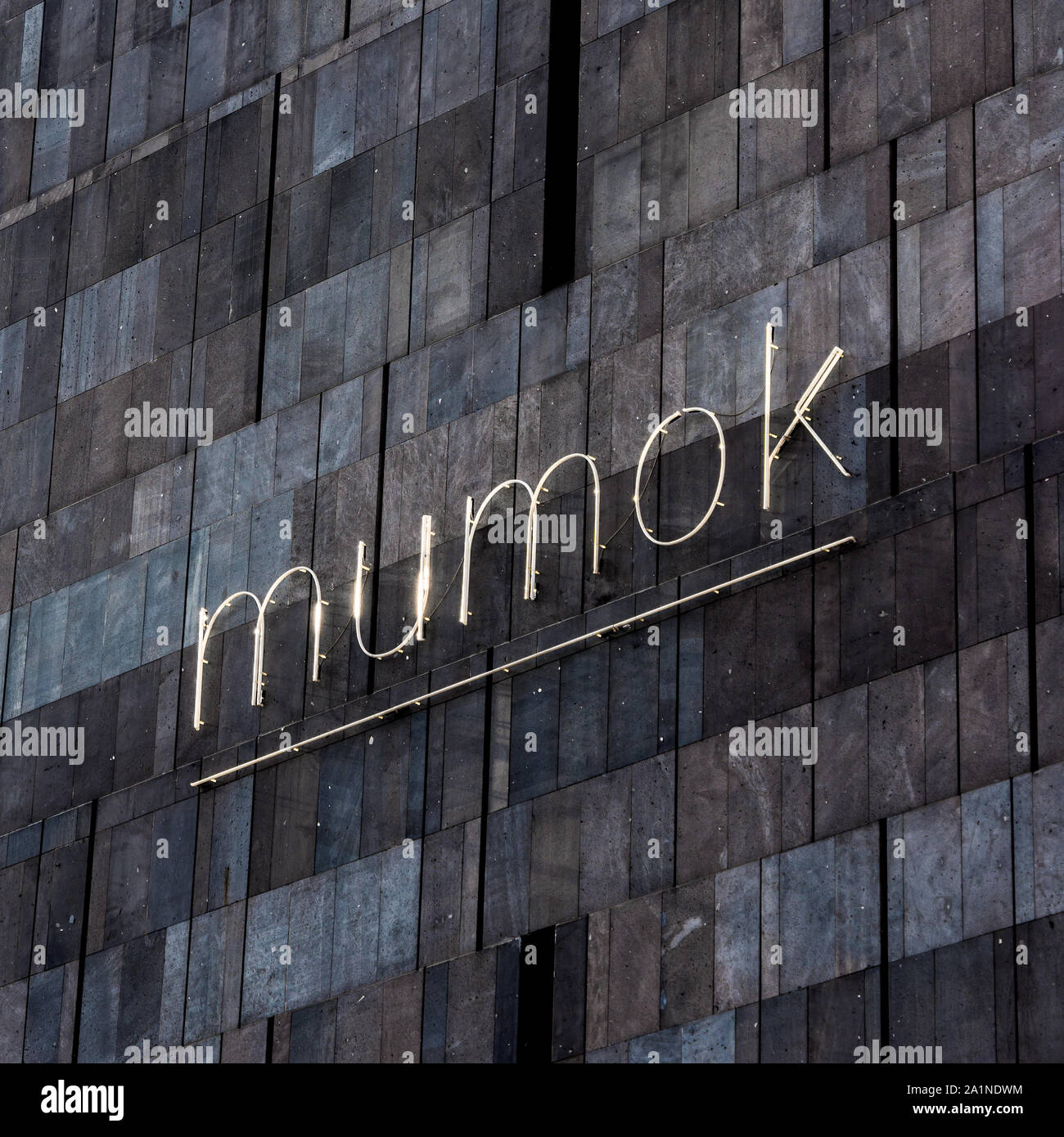 MUMOK - museum of modern art building (clad in basalt lava) in the ...
