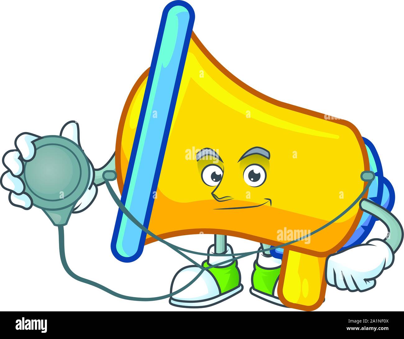 Doctor yellow loudspeaker cartoon character for bullhorn Stock Vector ...