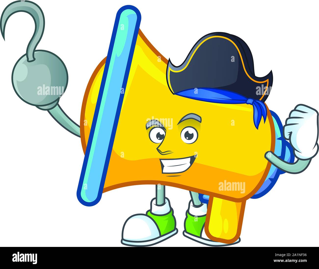 Pirate yellow loudspeaker cartoon character for bullhorn Stock Vector ...