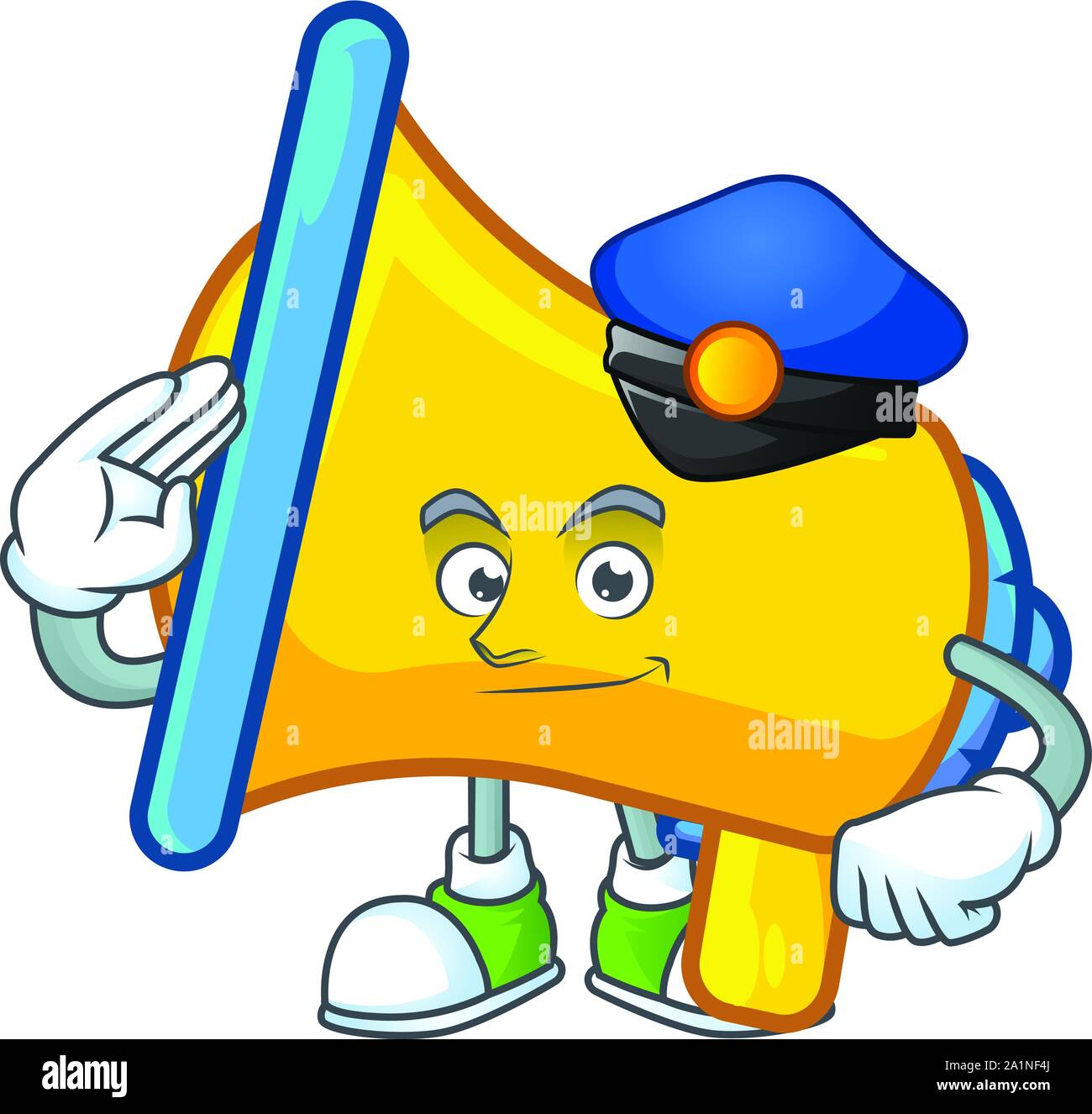 Police yellow loudspeaker cartoon character for bullhorn Stock Vector ...