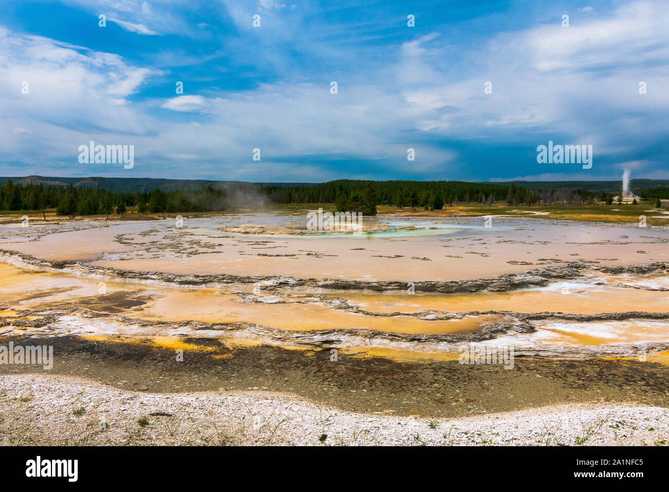 Yellowstone National Park Geyser Basin Stock Photo - Alamy
