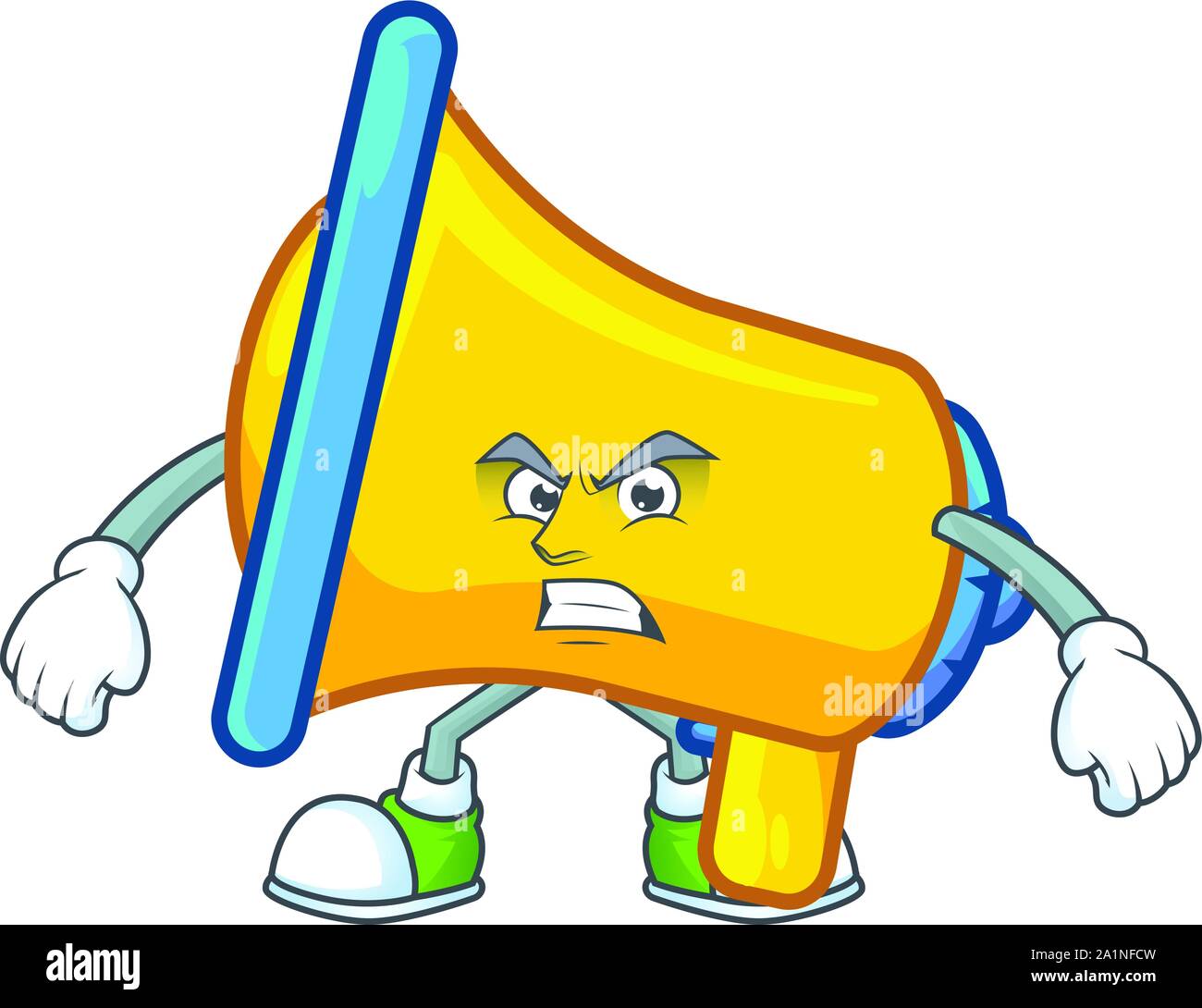Scream yellow loudspeaker electronic in cartoon character Stock Vector ...