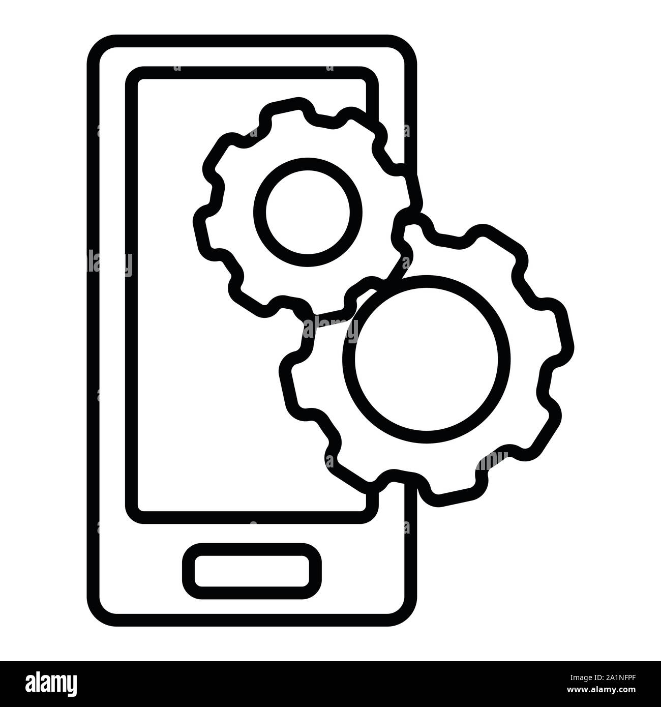 Phone Settings Icon, Vector Illustration, Business Outline Stock Vector ...