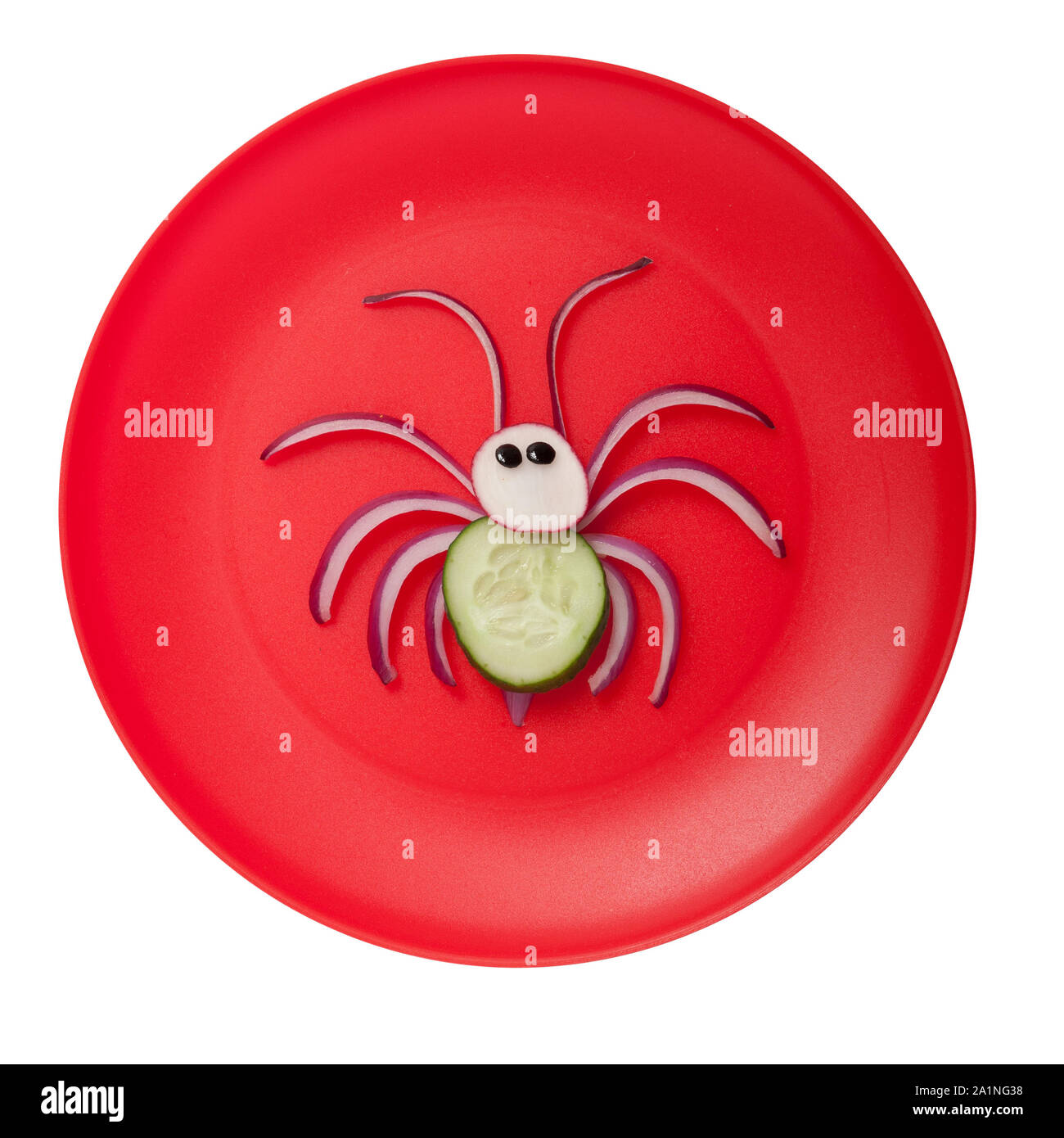 Idea of making a spider with vegetables Stock Photo - Alamy