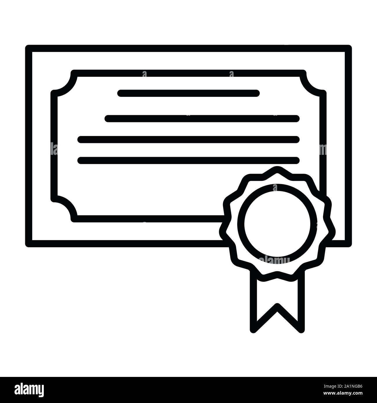 Certificate Icon, Vector Illustration, Business Outline Stock Vector ...