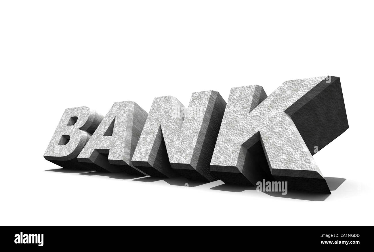 Bank word , 3d animation art Stock Photo - Alamy
