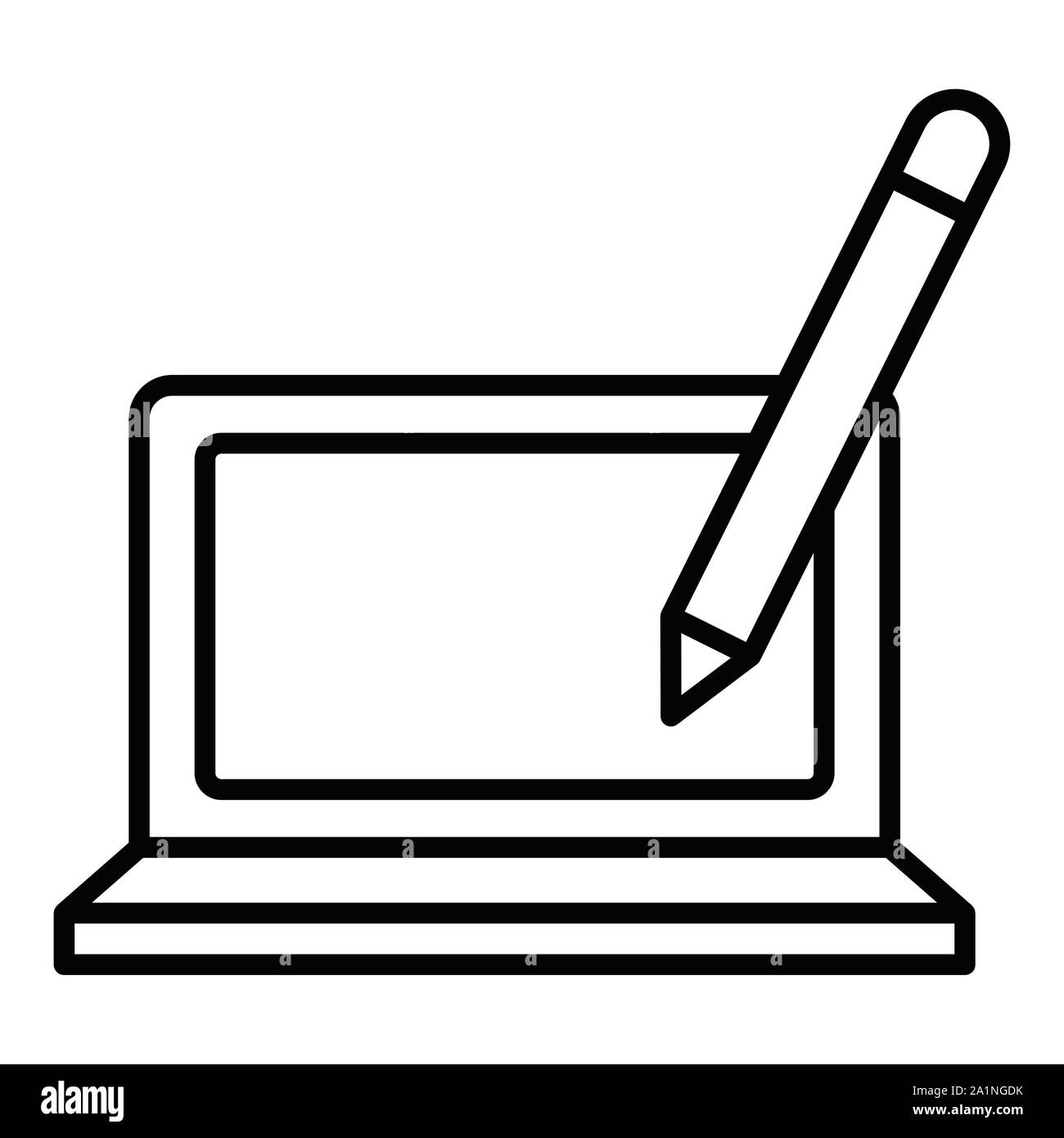 Education app line icon Black and White Stock Photos & Images - Alamy