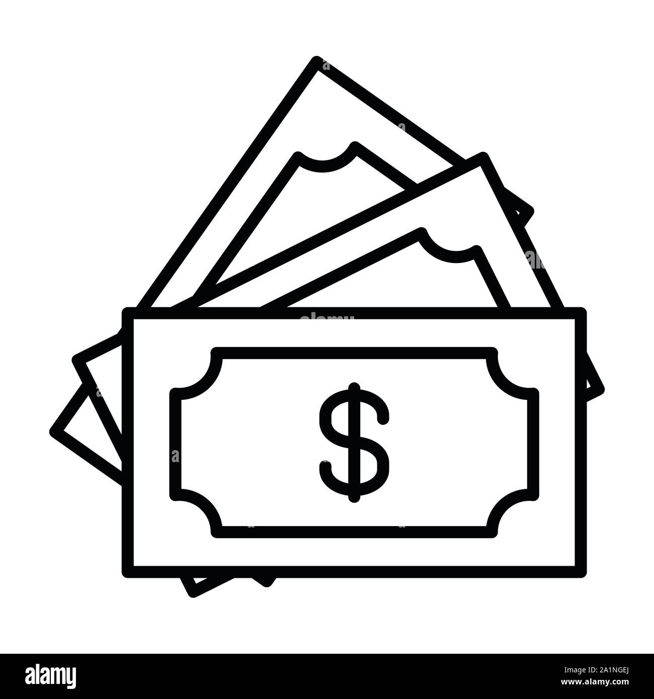 Money Icon, Vector Illustration, Business Outline Stock Vector Image ...
