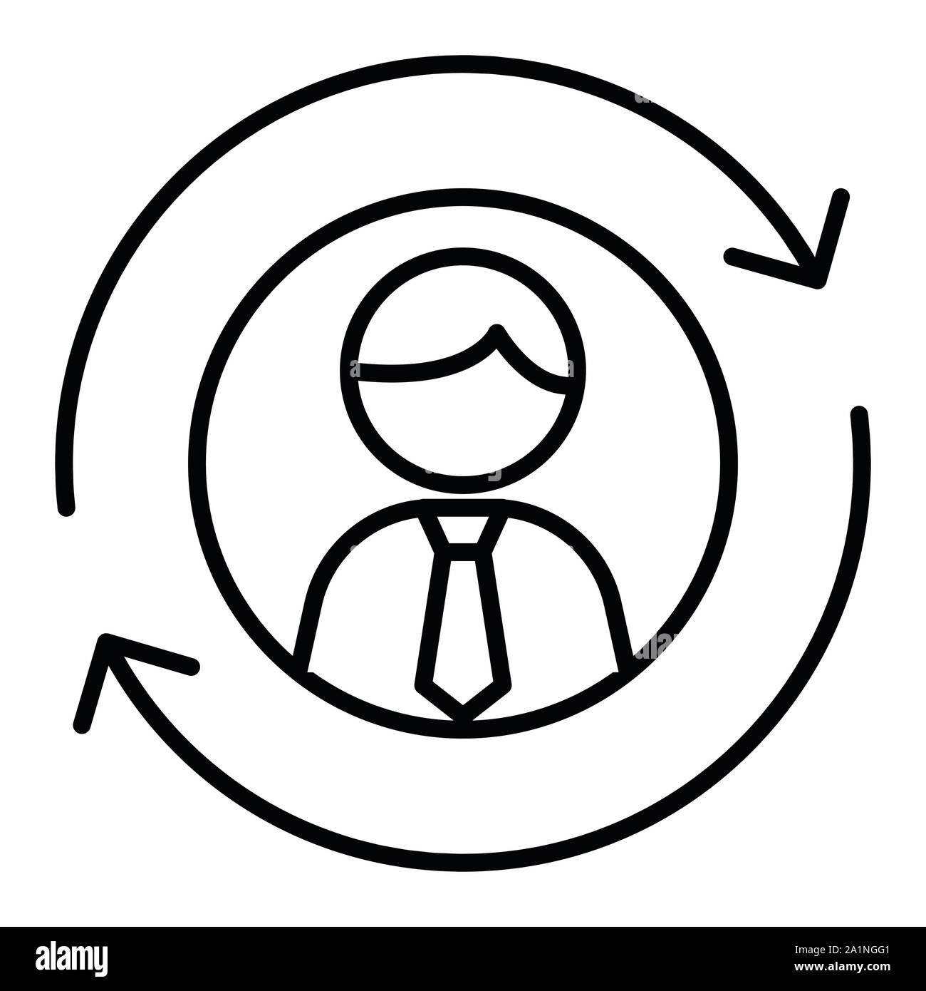 Rotation Icon, Vector Illustration, Business Outline Stock Vector Image ...