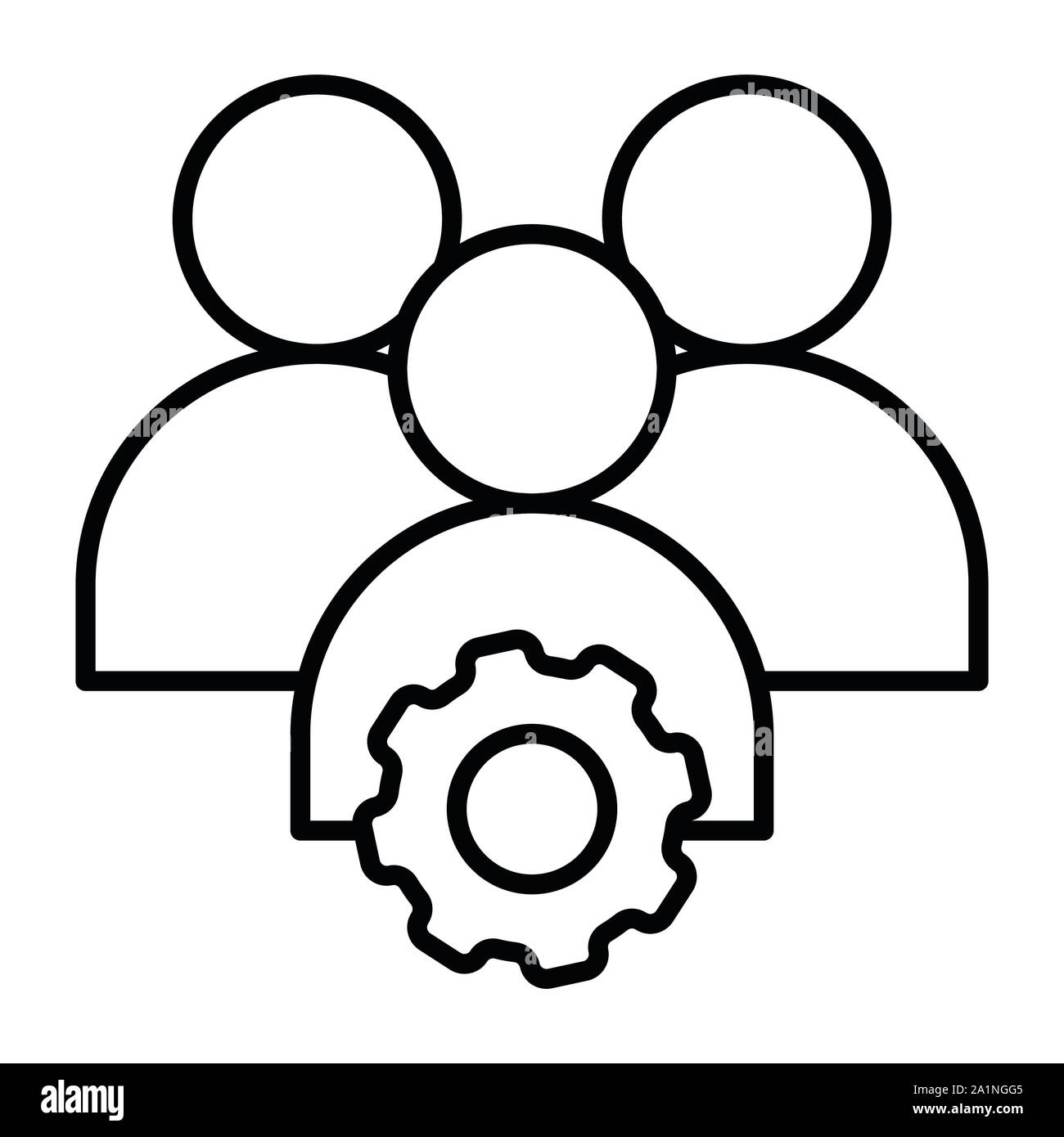 Group Settings Icon, Vector Illustration, Business Outline Stock Vector ...