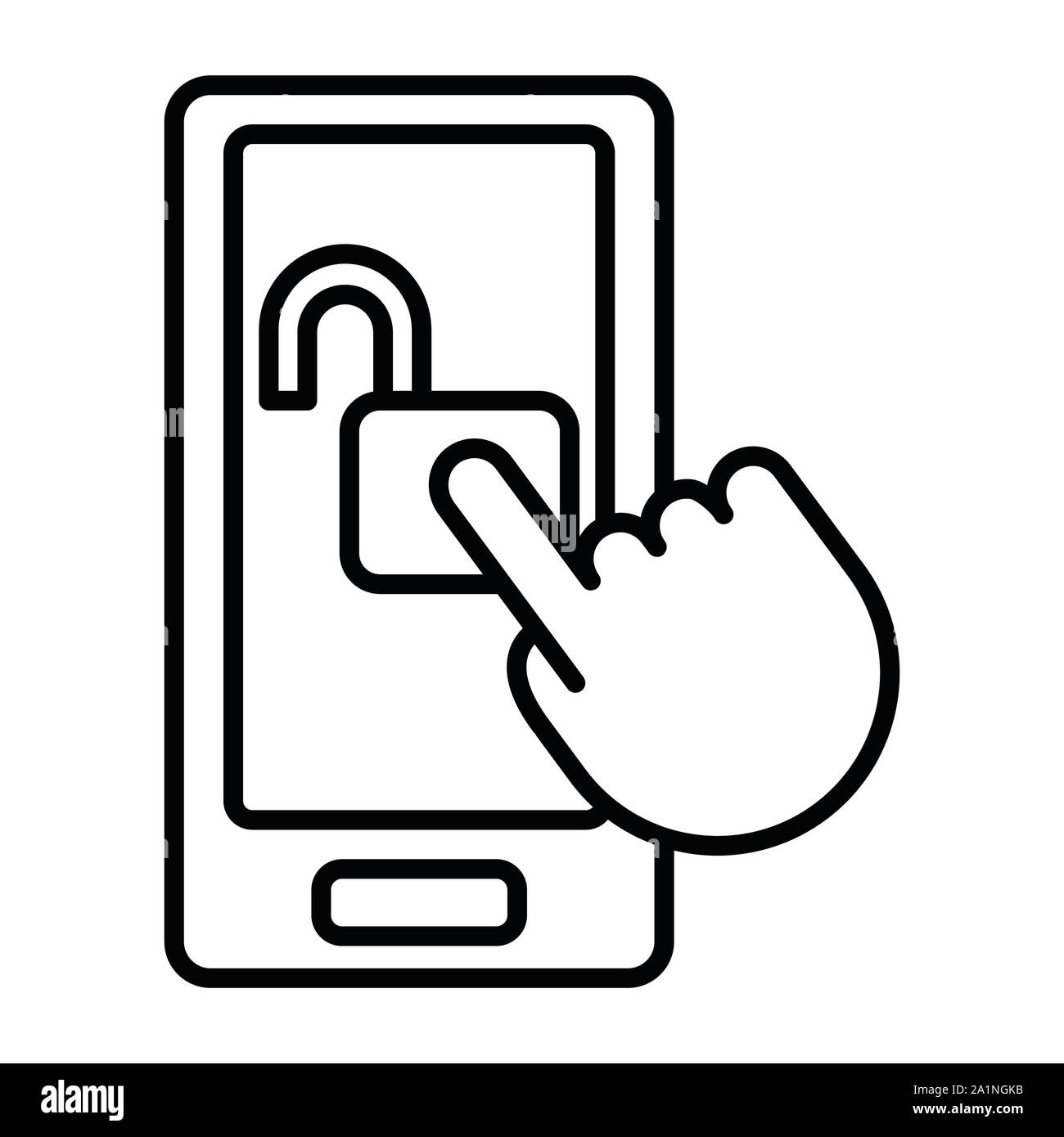 Unlock Phone Icon, Vector Illustration, Business Outline Stock Vector ... Unlock Phone Icon, Vector Illustration, Business Outline Stock Vector ...