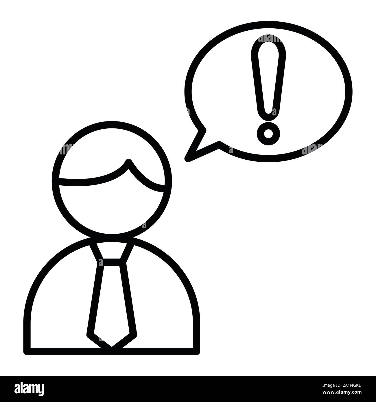 Attention Icon, Vector Illustration, Business Outline Stock Vector ...