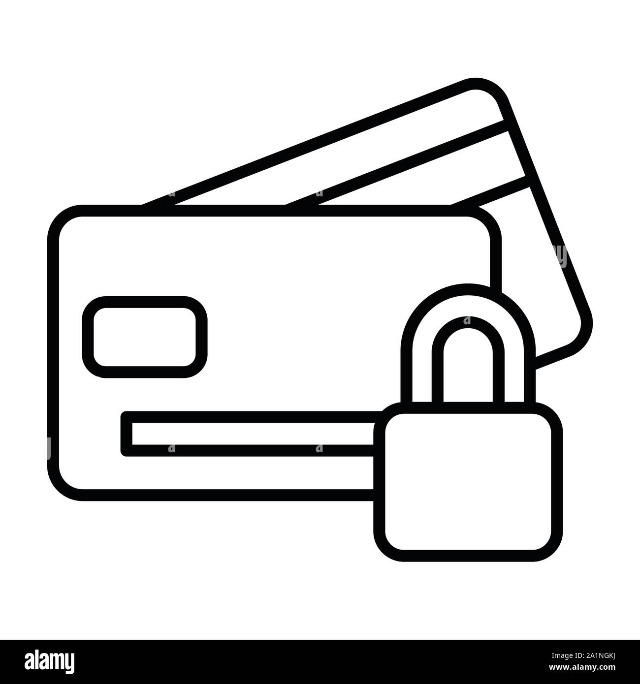 Credit Card Icon, Vector Illustration, Business Outline Stock Vector ...