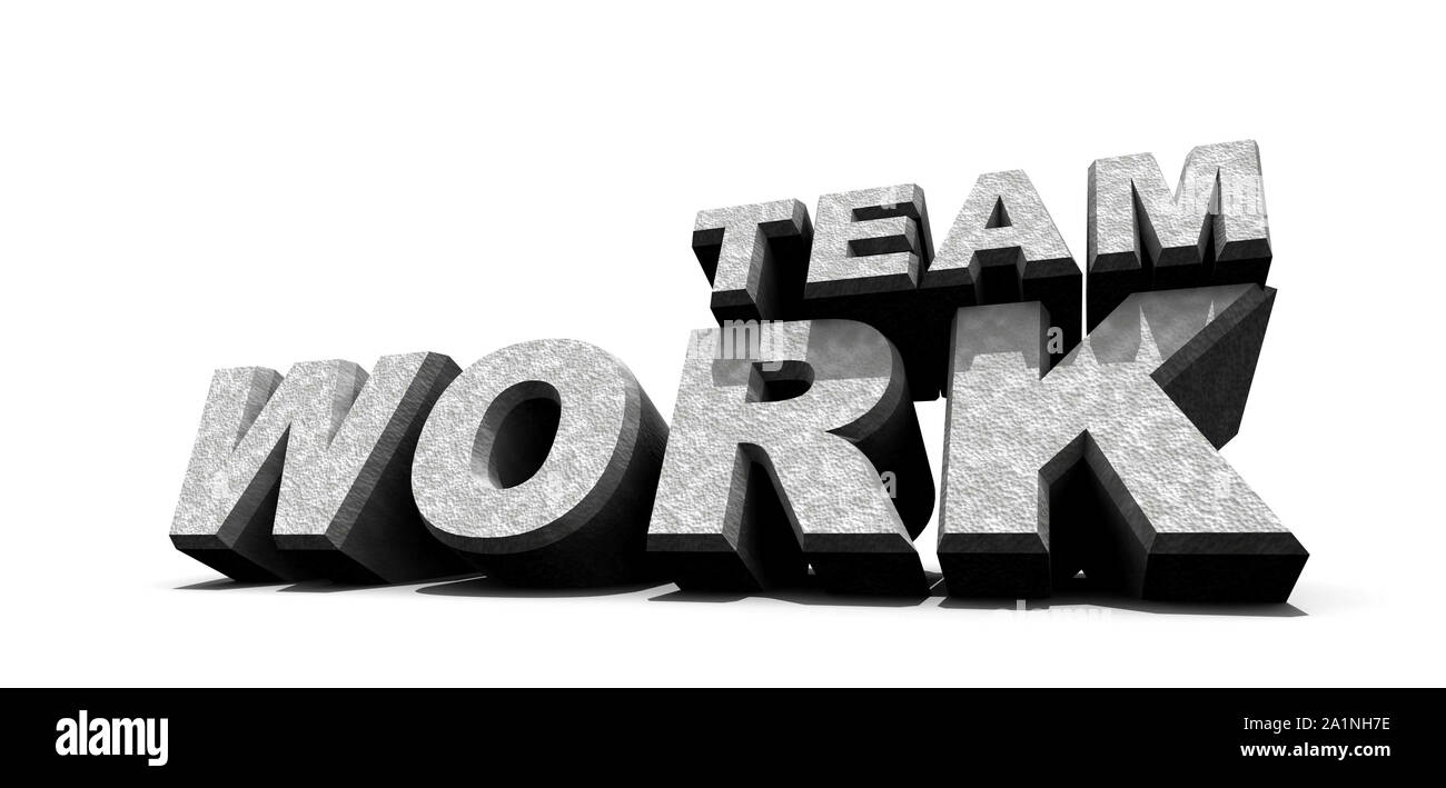 Teamwork word over white, 3D art Stock Photo - Alamy