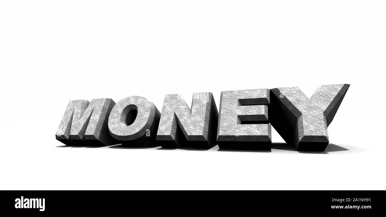 Money text ,3d animation art Stock Photo - Alamy