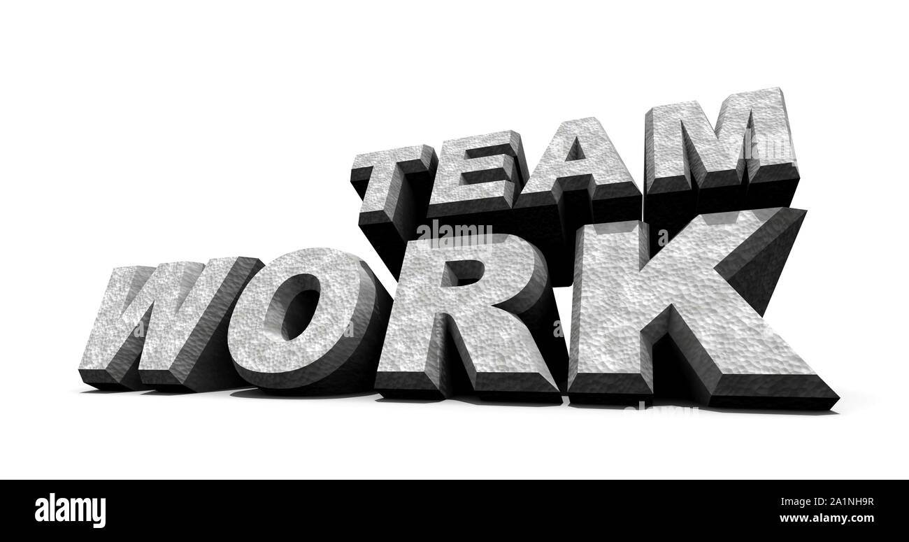 Teamwork word over white, 3D art Stock Photo - Alamy