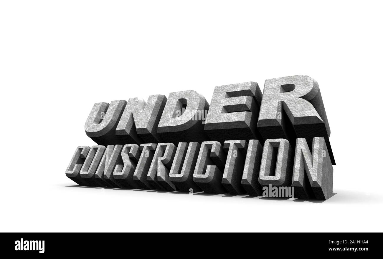 3d illustration of under construction sign Stock Photo - Alamy