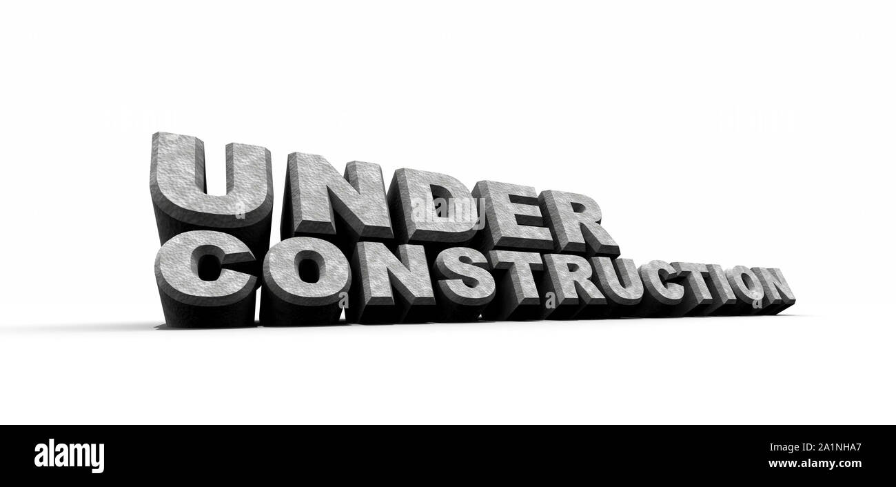 3d illustration of under construction sign Stock Photo - Alamy