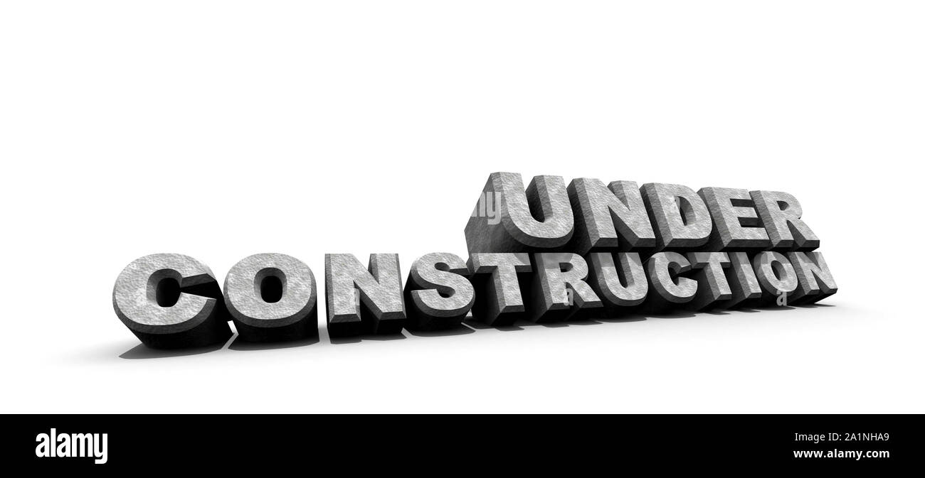 3d illustration of under construction sign Stock Photo - Alamy