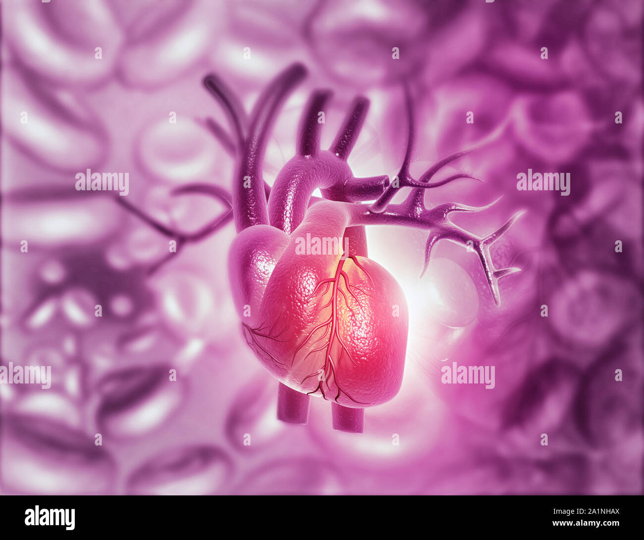 3d illustration of Abstract medical background with Human heart anatomy ...