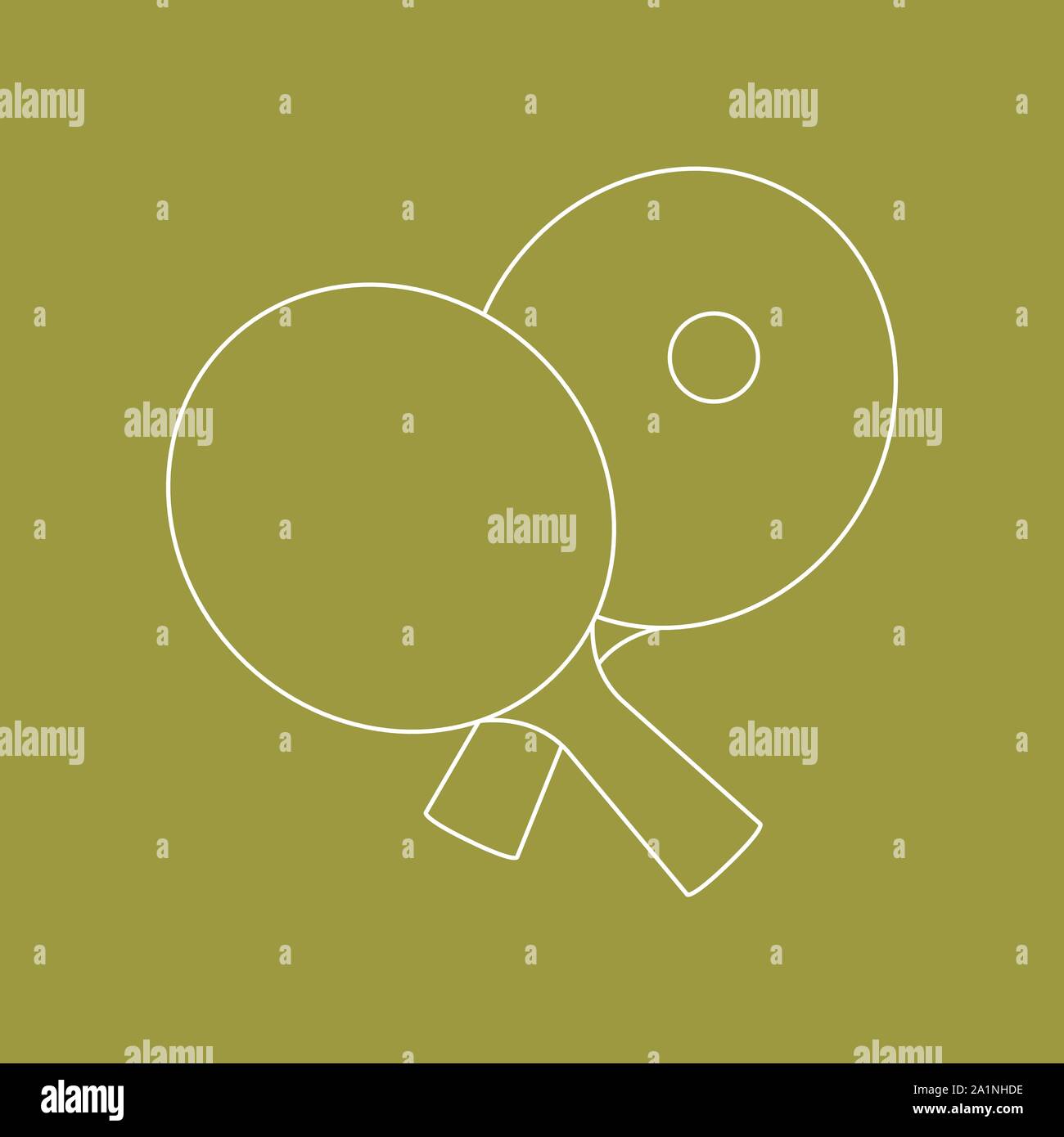 Vector illustration with sports equipment for table tennis. Two crossed ...